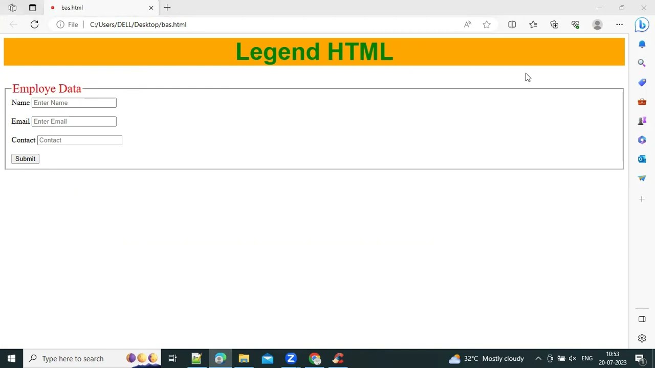 How To Use Legend Tag In HTML YouTube How To Use Legend Tag In HTML YouTube