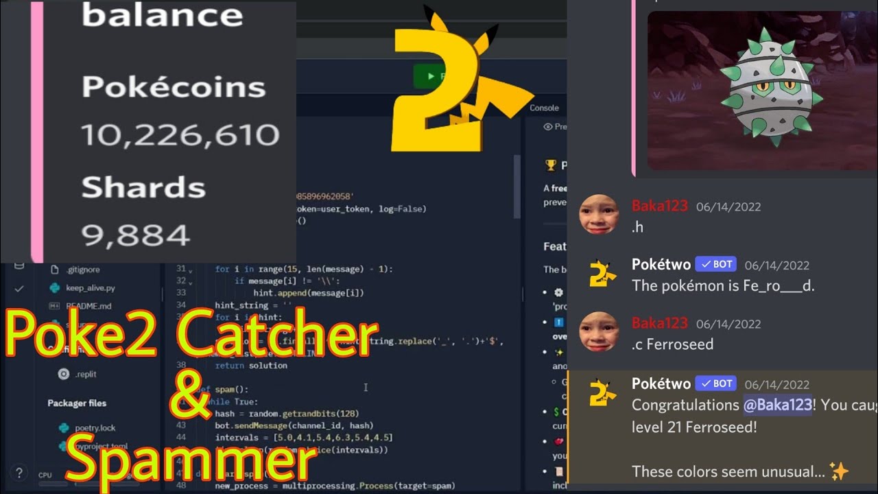 PokeTwo AutoCatcher & Spammer - With Say Command - YouTube
