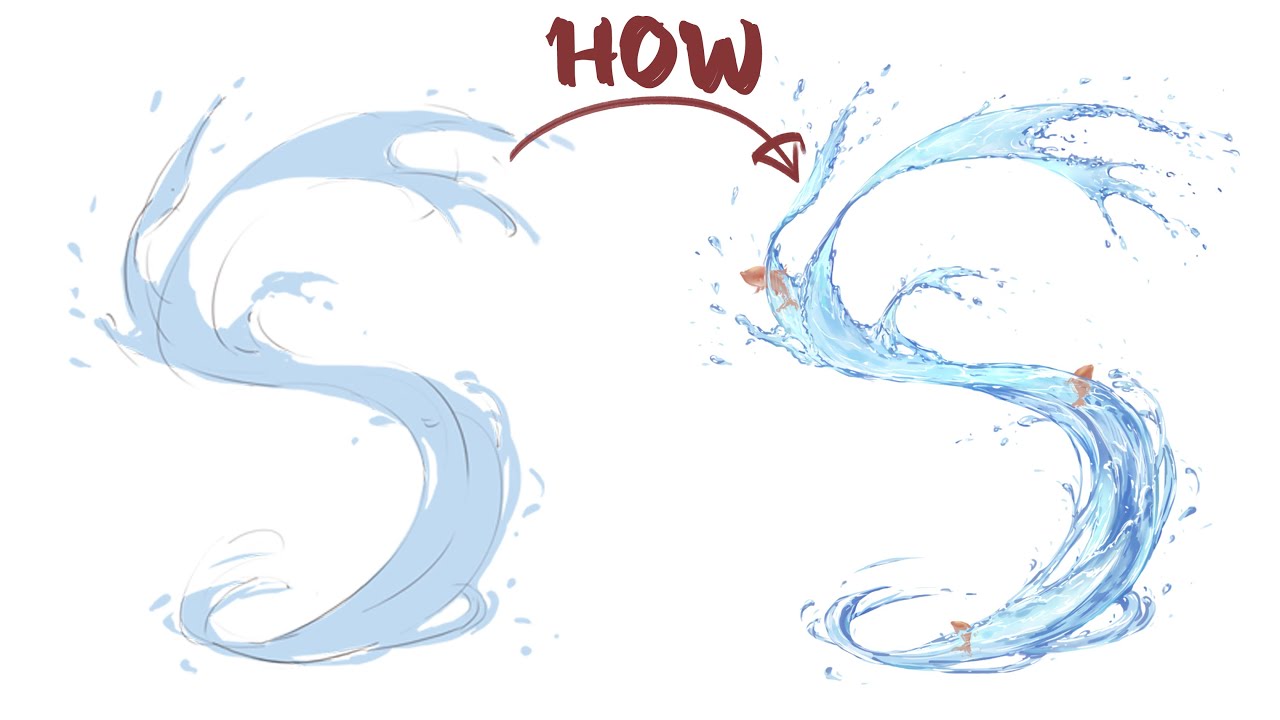 How To Draw Water Splash Digital