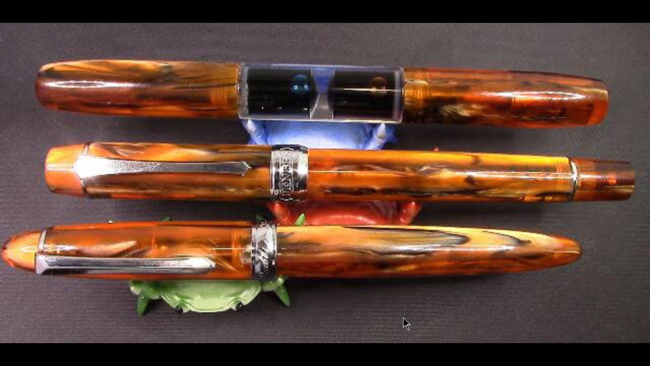 PENBBS 308 & 355-53 Amber Fountain Pens - YouTube