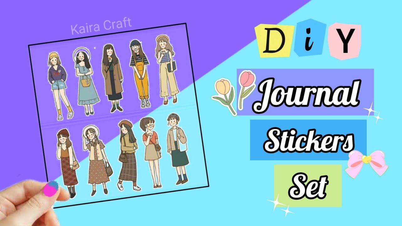 How to make cute girls stickers at home /DIY journal Stickers /handmade ...