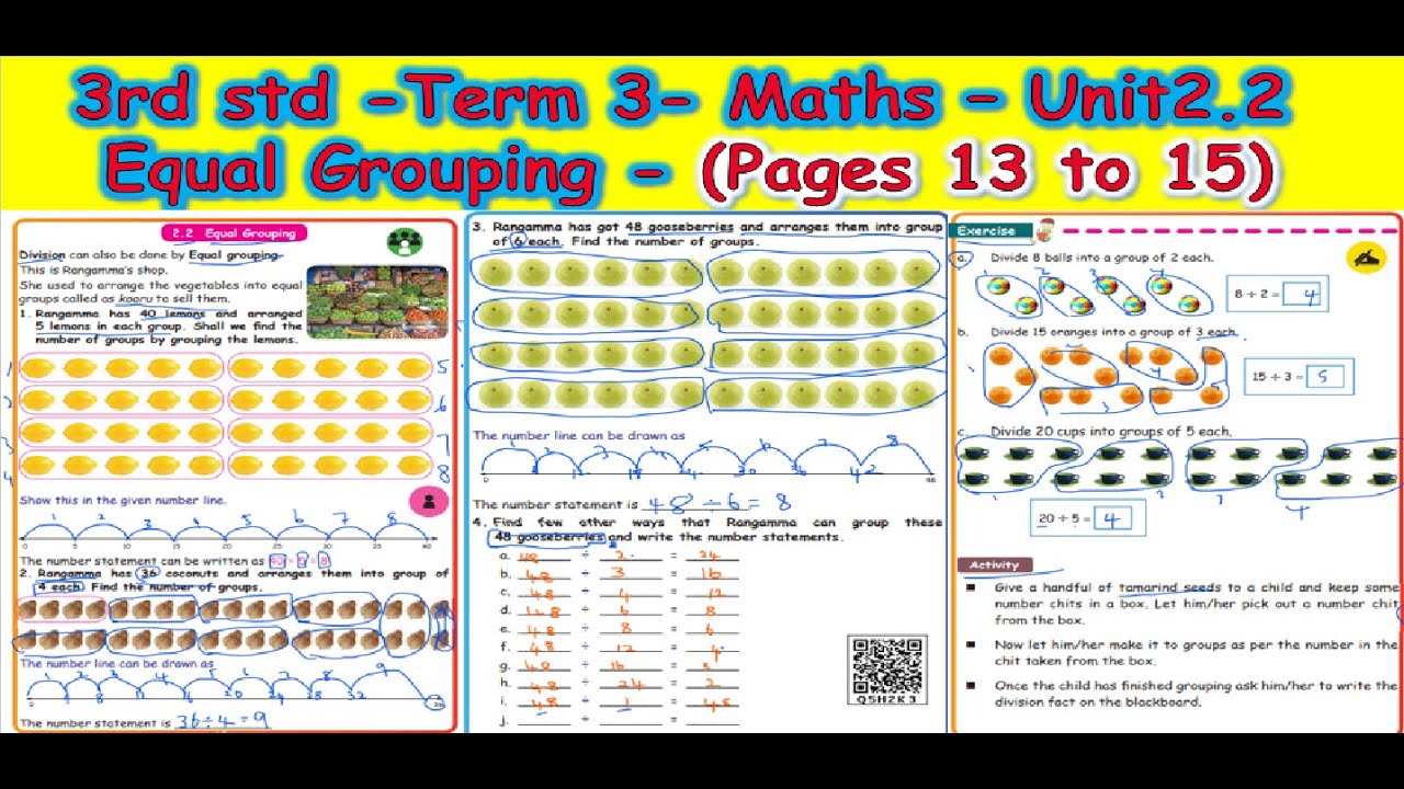 3rd STD - TERM 3 - MATHS - UNIT 2.2 - EQUAL GROUPING - EXPLANATION ...
