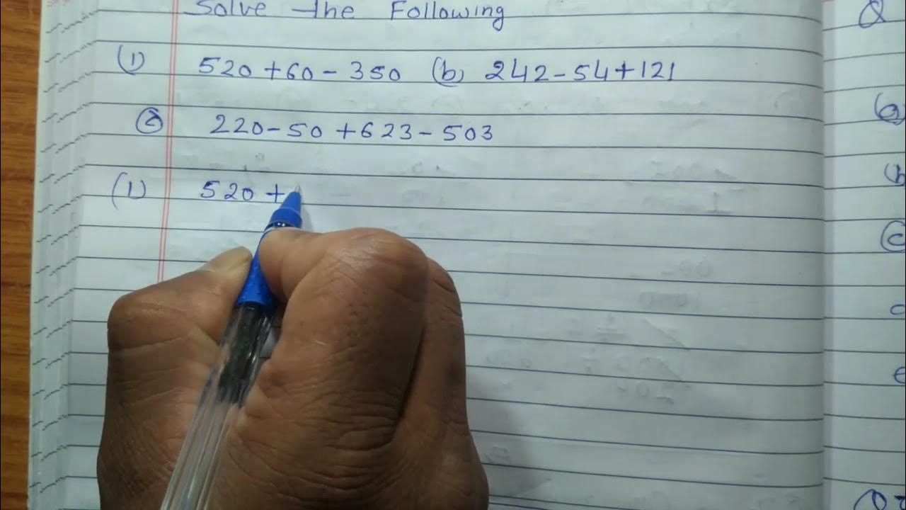Solve the following addition and subtraction - YouTube