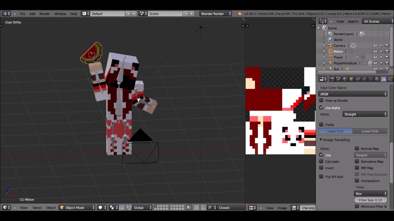 Minecraft Charater Blender Speed up. - YouTube