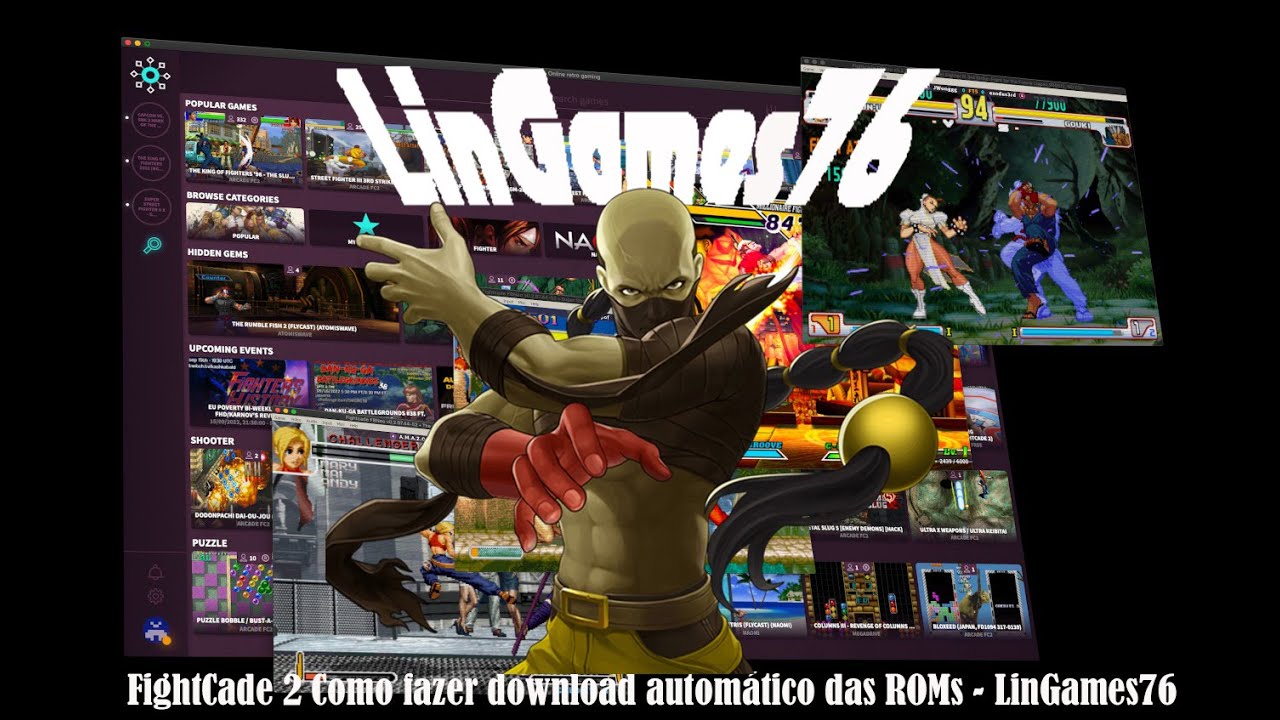 FightCade 2 Como fazer download automático das ROMs - LinGames76 - YouTube