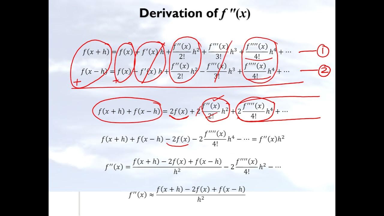 Chapter 02.02: Lesson: Numerical Differentiation: Second Derivative of a Continuous Function ...