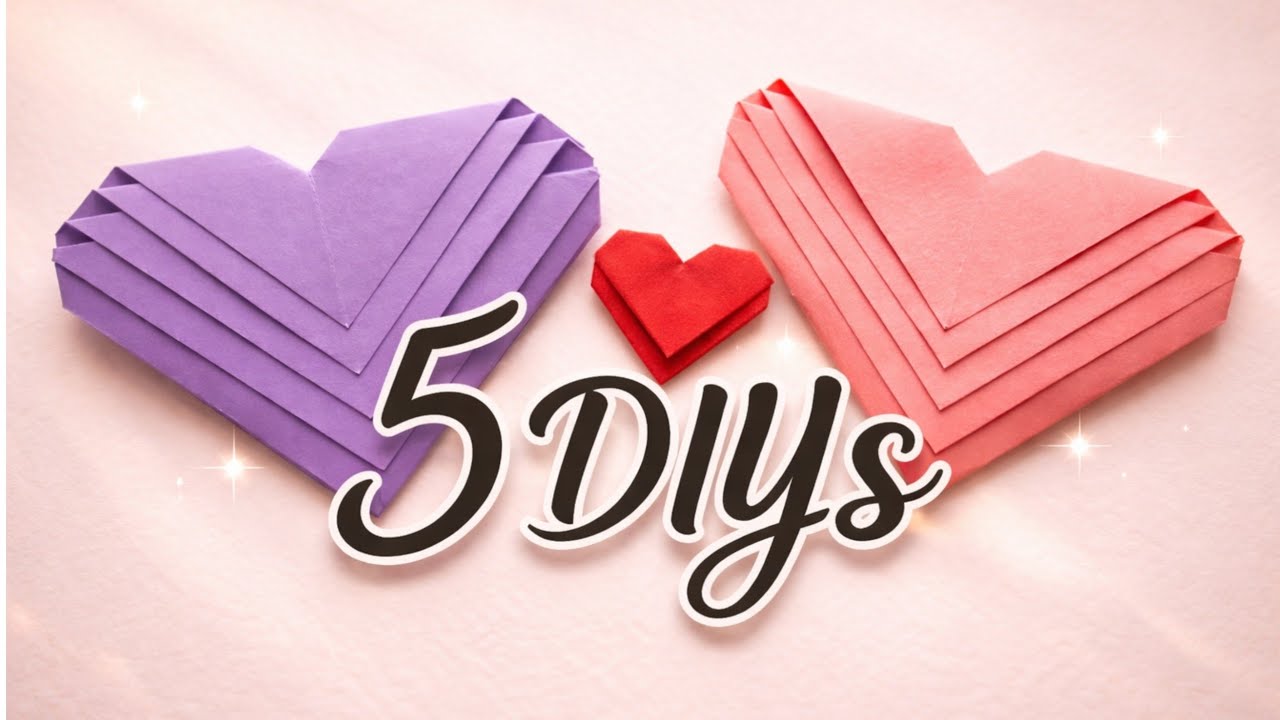 5 Easy Valentine Paper Crafts | Valentine’s Day DIY Ideas | Paper Craft ...