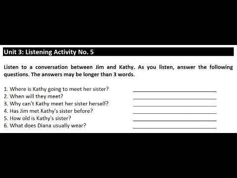 Unit 3: Listening Activity No.5 - YouTube