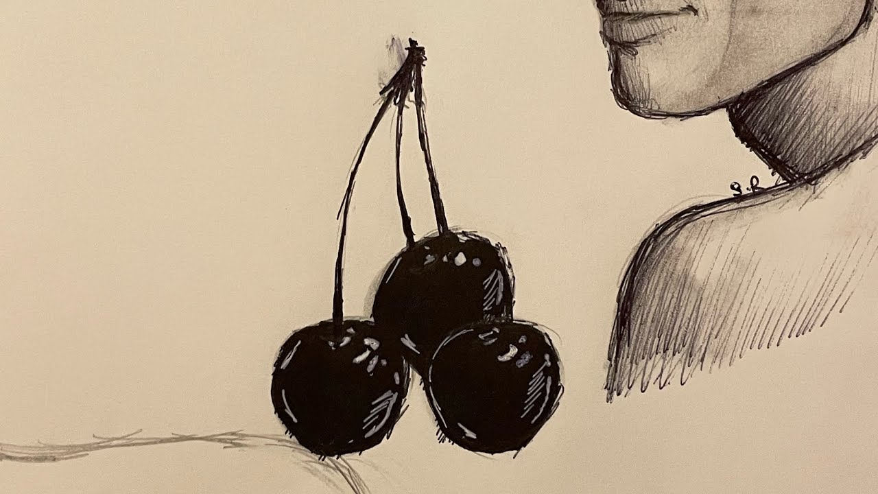 Drawing,shading and painting cherries 🍒 (tutorial) - YouTube