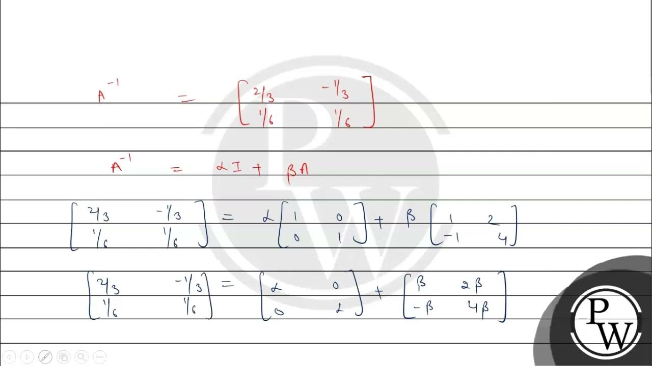 Let \(A=\left[\begin{array}{cc}1 & 2 \\ -1 & 4\end{array}\right]\). If \(A^{-1}=\alpha I ...
