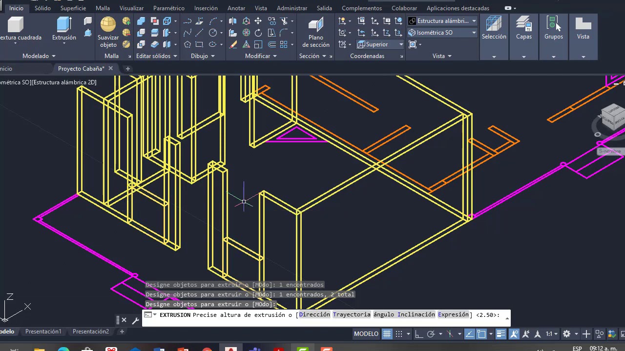 18 0 Extruir muros en AutoCAD - YouTube