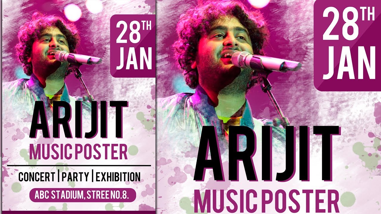 Music poster design | Music poster photoshop tutorial - YouTube