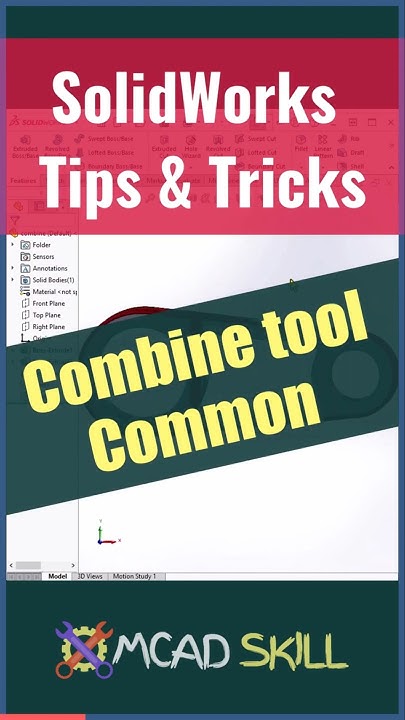 Combine tool - Common option #solidworks #combinetool #solidworkstutorial #solidworktricks - YouTube
