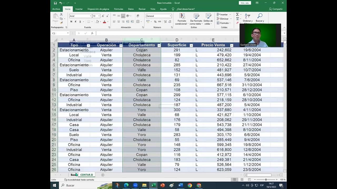 Uso de la Formula CONTAR.SI de Excel - YouTube