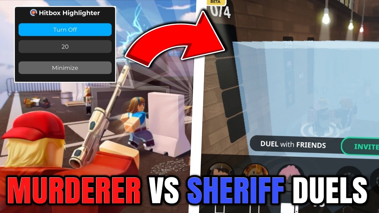 Murderer vs. Sheriff DUELS Script Hitbox - YouTube