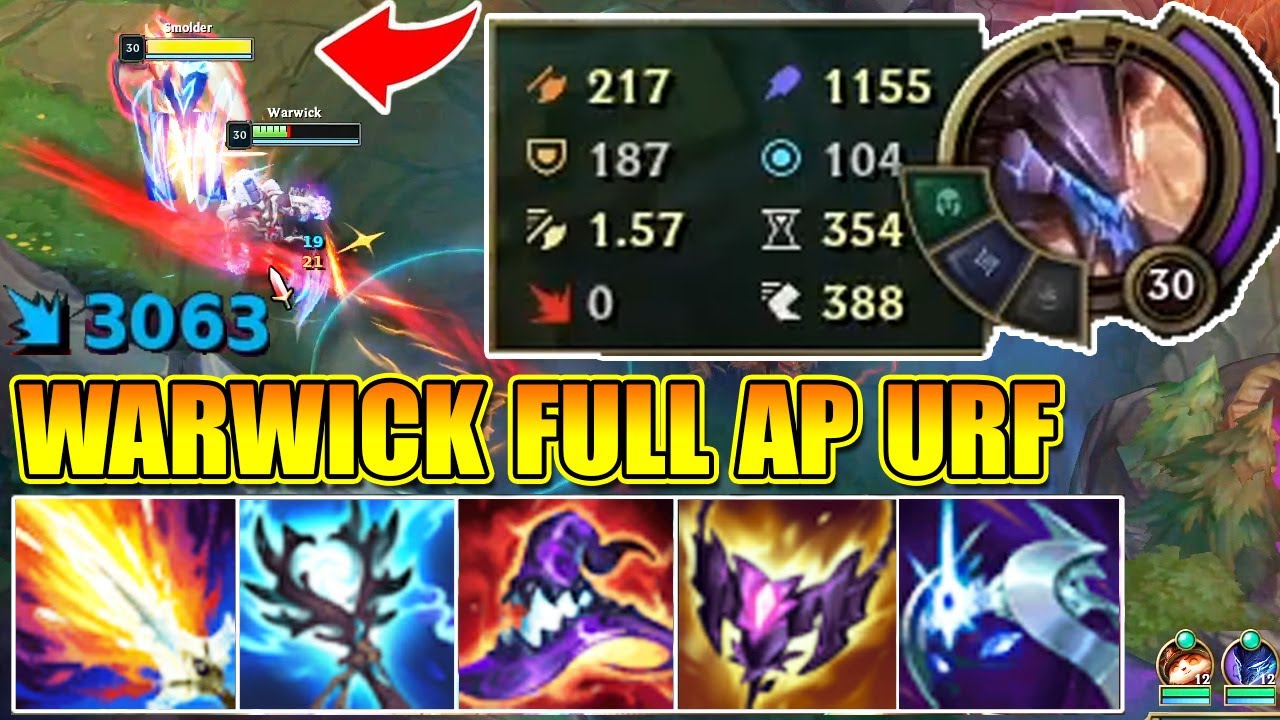 PHÁ ĐẢO URF 2024 VỚI WARWICK LV30 1550 AP - 1 CÀO LÀ 1 EM BAY MÀU CỰC ...