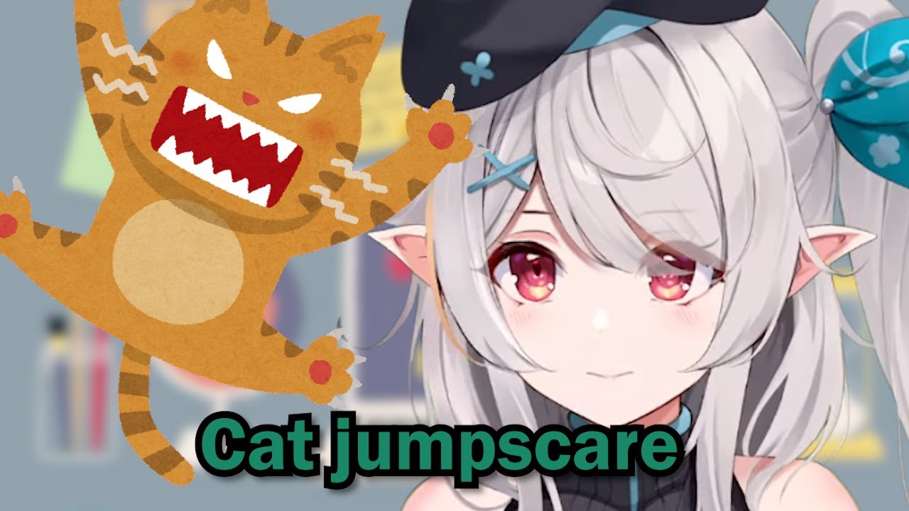 Pomu gets jumpscared by a cat - YouTube