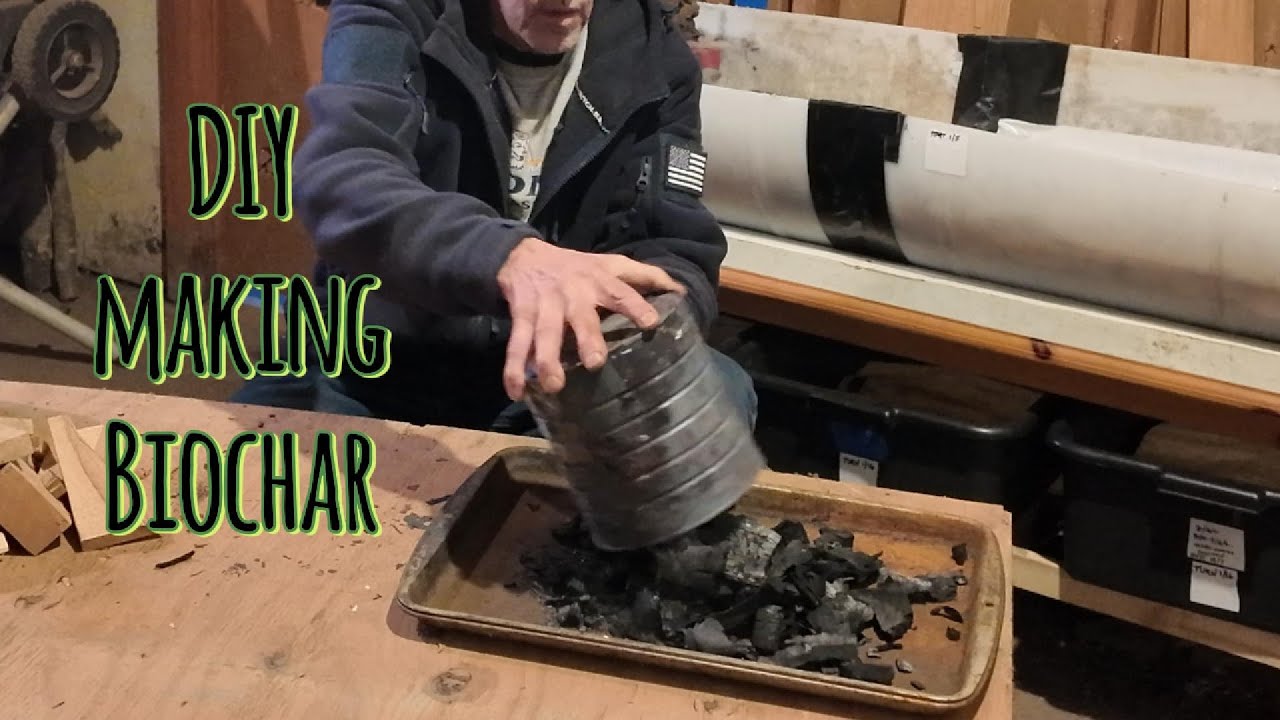 DIY Biochar in a woodstove retort - YouTube