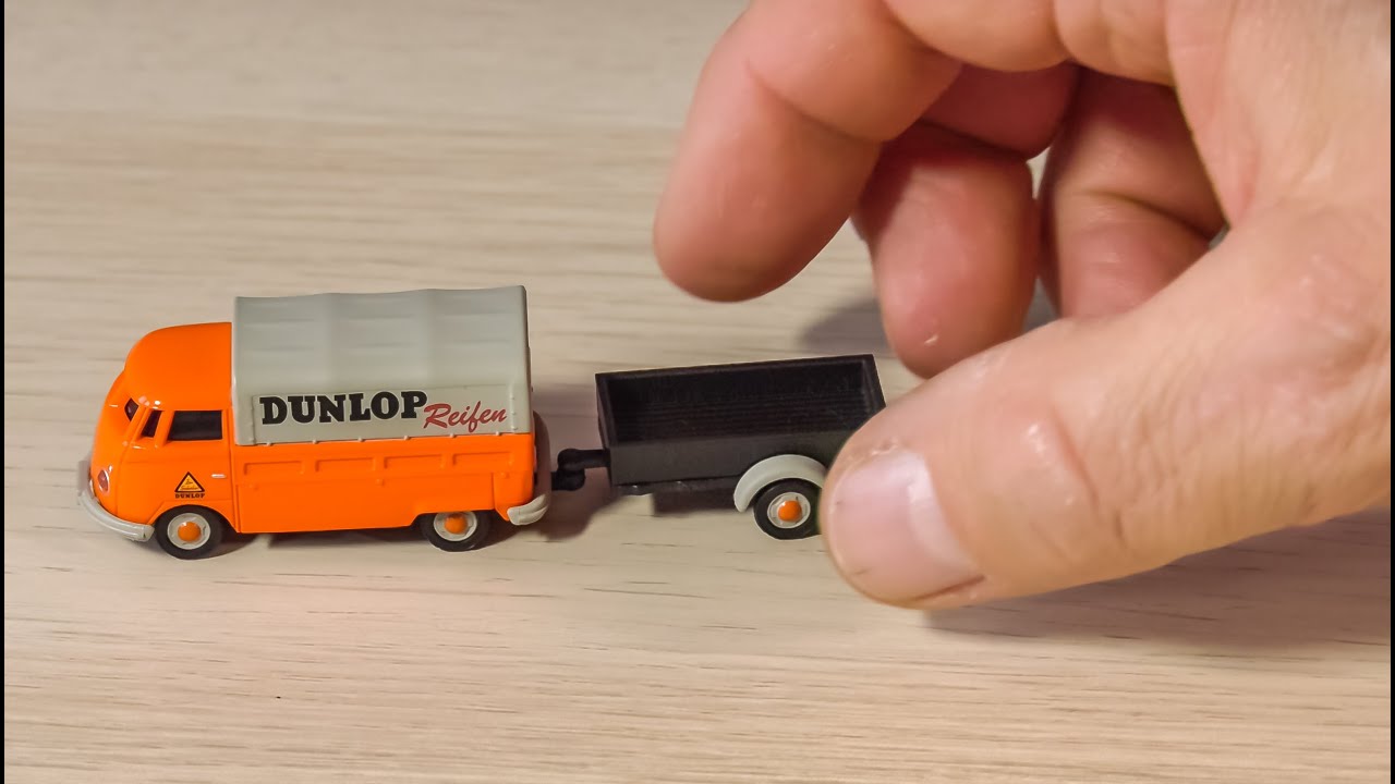 Micro scale RC T1 VW Bus with Trailer gets unboxed and tested! - YouTube