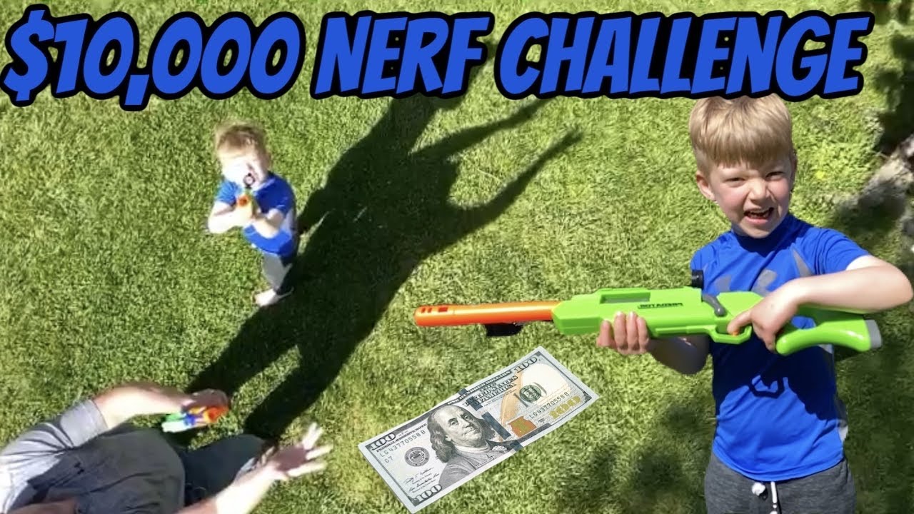 $10,000 Nerf Gun Challenge - YouTube