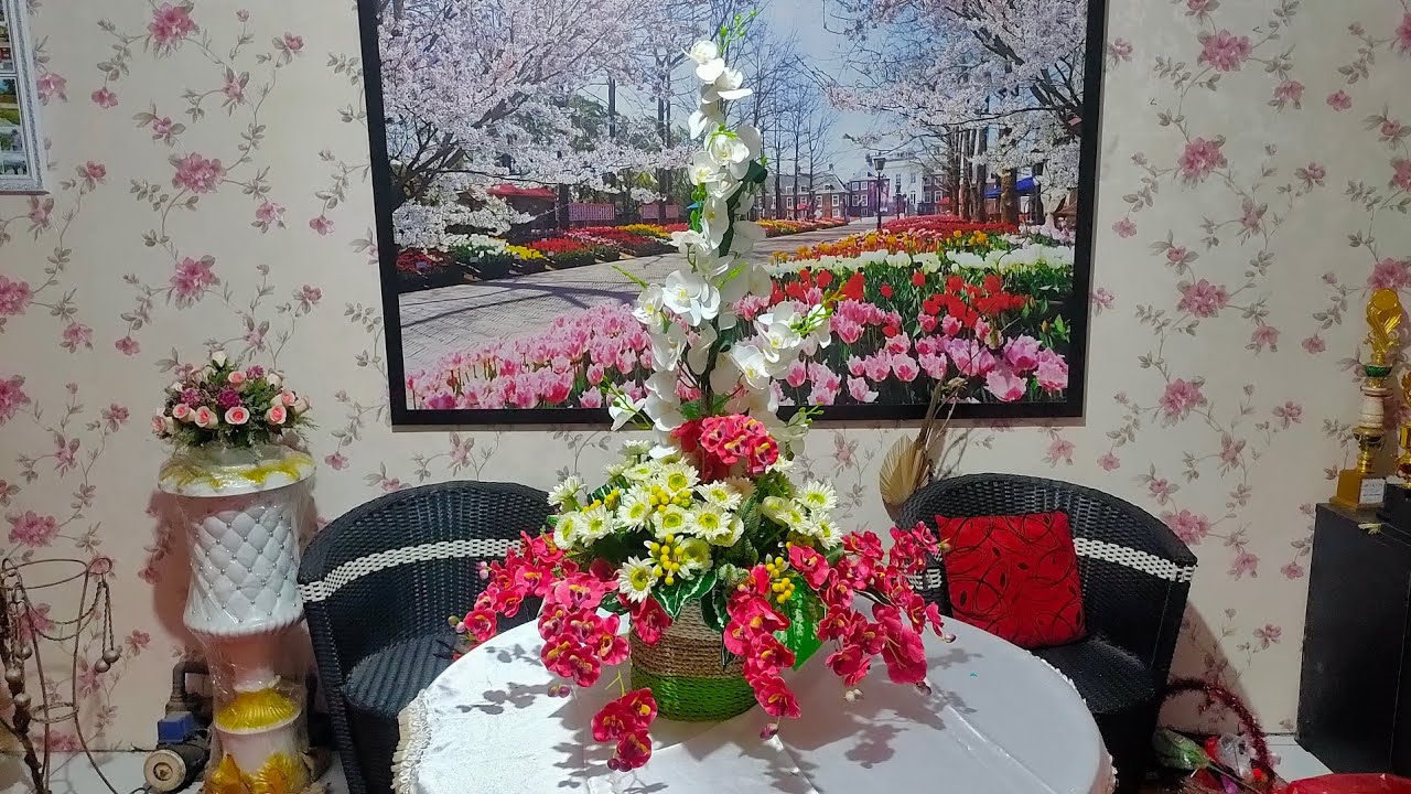 Cara merangkai bunga anggrek keranjang - YouTube