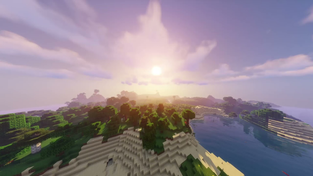 Minecraft sunset with shaders - YouTube