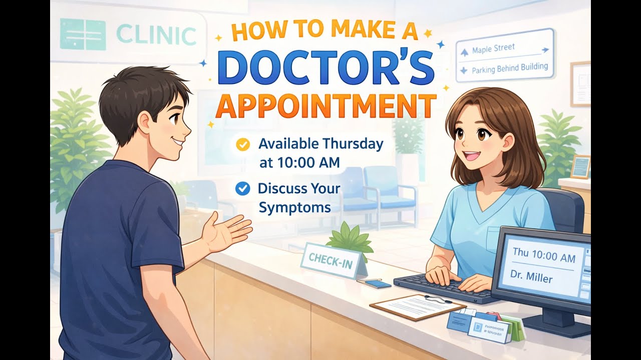 Doctor Appointment English Conversation | Make an Appointment | Easy ...