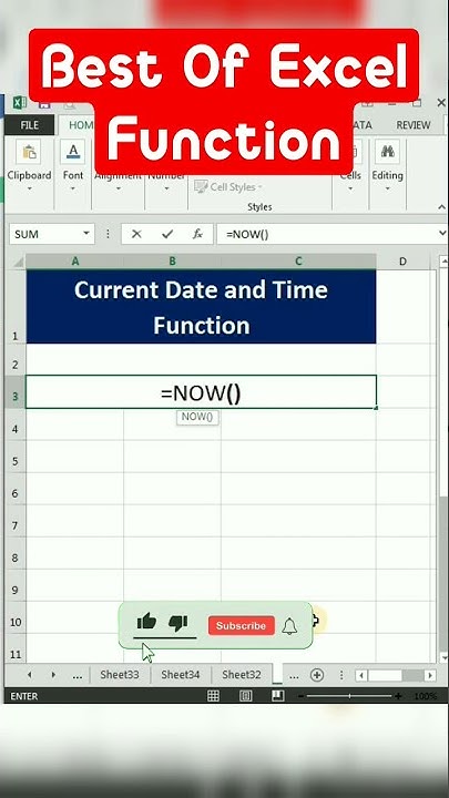 Current Date and Time Function in Excel 🔥🔥MS Excel Advance Tips Part - 36 🔥🔥#excel #shorts # ...