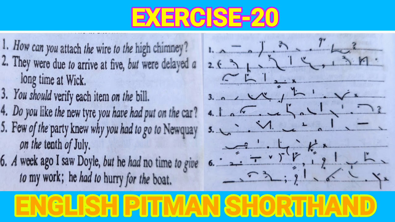 Pitman book exercise 20| Dictation|60 wpm - YouTube