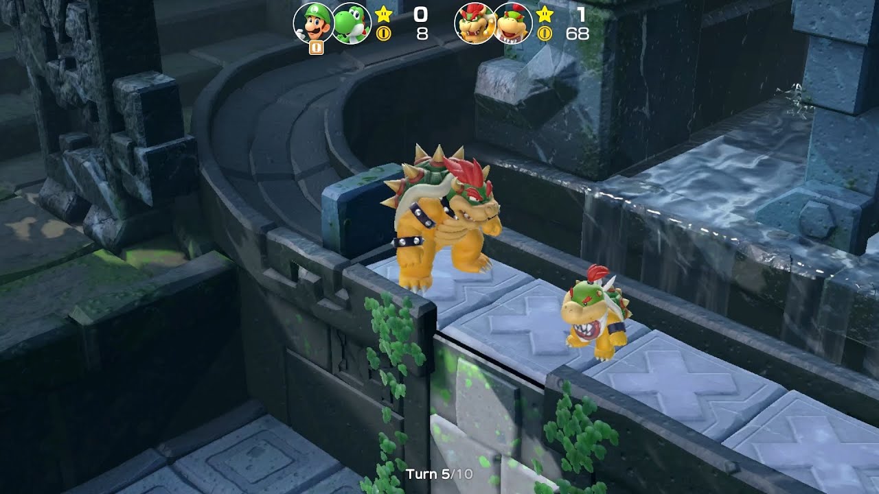 Super Mario Party Partner Party #2353 Domino Ruins Treasure Hunt Bowser ...