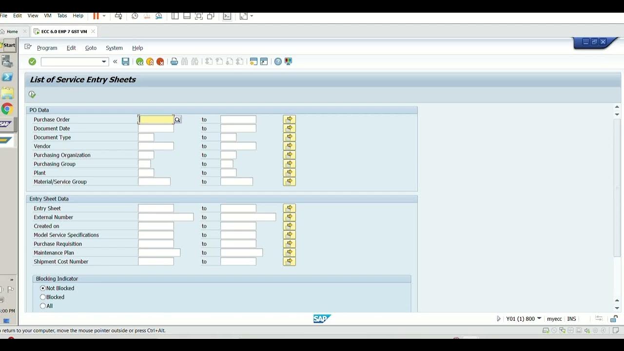 Service entry sheet report in SAP - YouTube