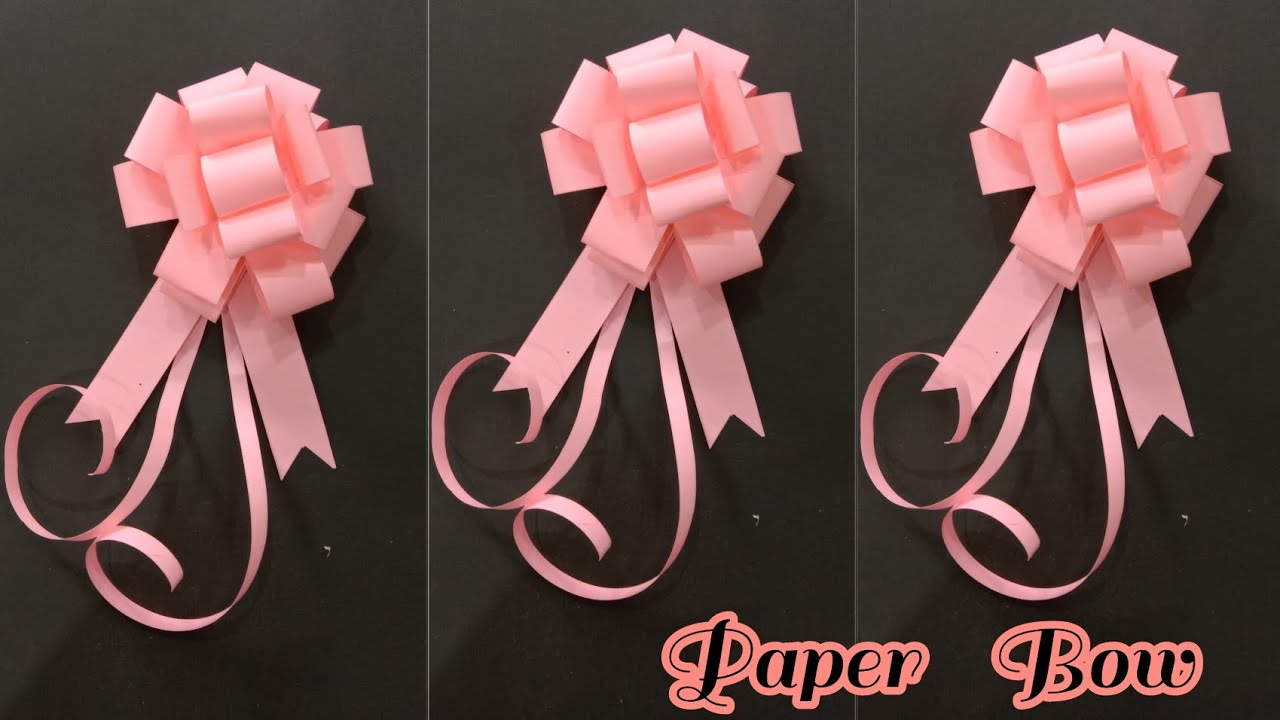 How to make gift bow | gift bow | bow design | easy bow making idea ...