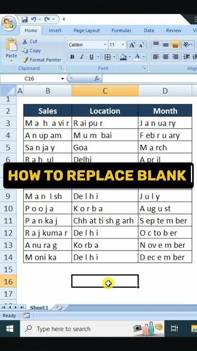 How to Replace blank in EXCEL. #replace #excel #shorts #exceltricks #exceltips #youtube # ...