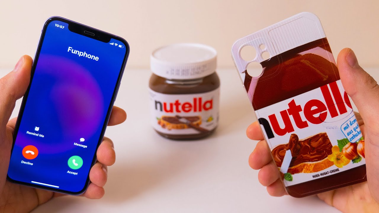 Look at Apple iPhone 12 and eat nutella incoming call - YouTube