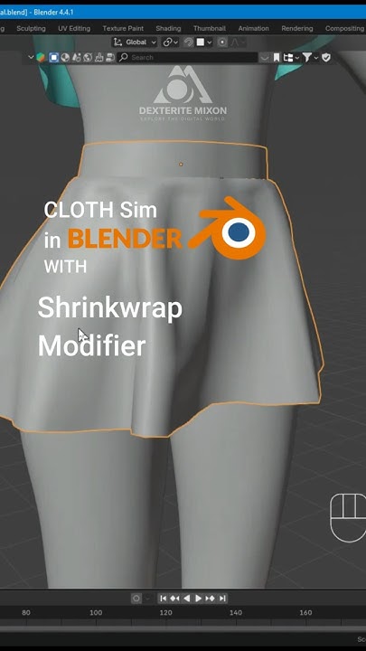 Cloth simulation tutorial - with shrinkwrap modifier in blender 4.4 #blender3d #blender # ...