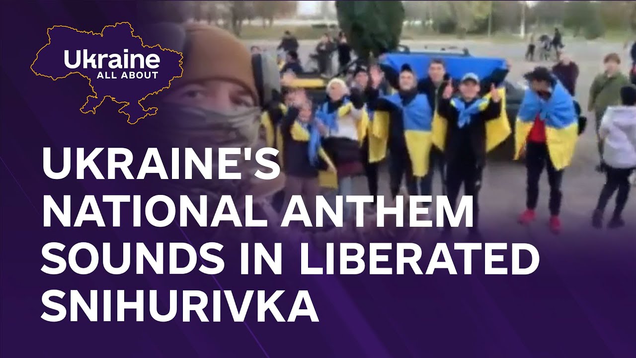 Ukraine's national anthem sounds in liberated Snihurivka - YouTube