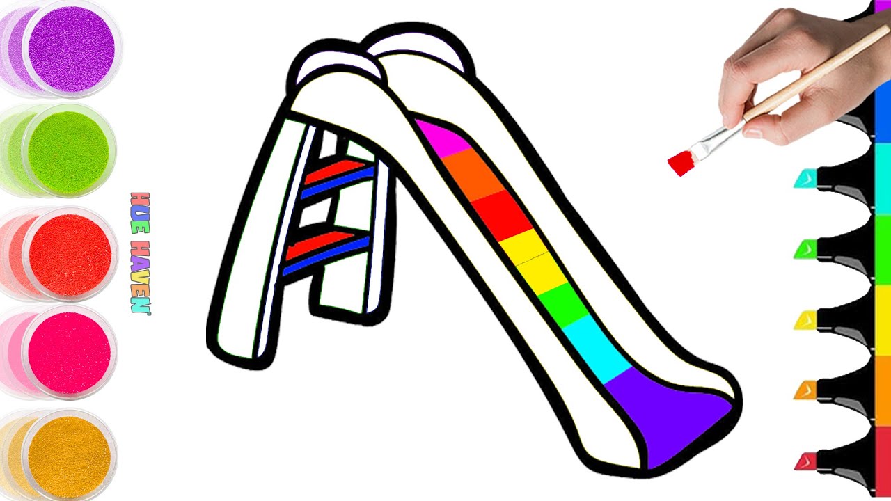 🛝Drawing And Coloring a Slide | Easy Step By Step Tutorial #48 - YouTube