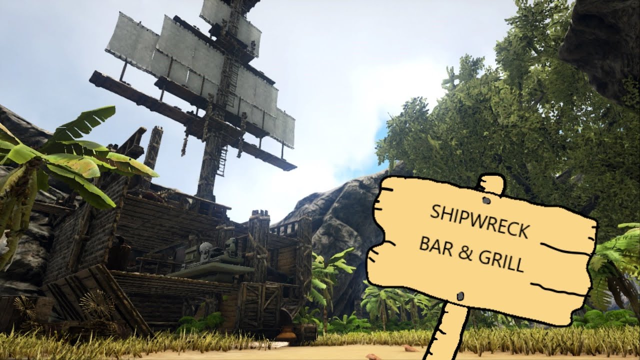 Vibing The Shipwreck Build, Bar and Grill Refit - Ark: Survival Evolved ...