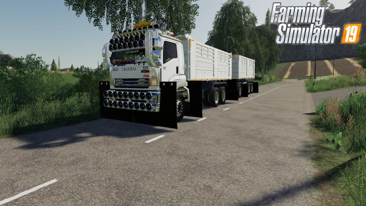 ISUZU FXZ360 ขนข้าวไปเก็บใส่โกดัง ep.5 farming simulator19 #FS19 - YouTube