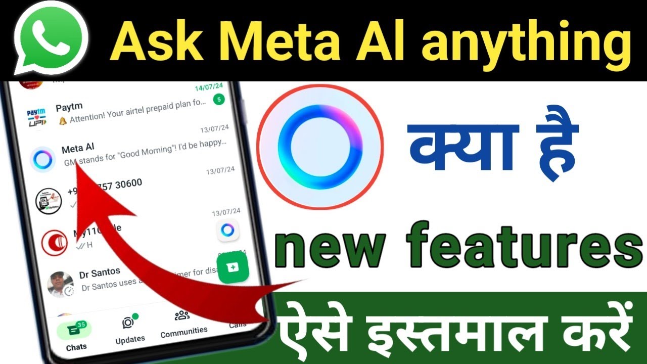 WhatsApp Ask meta Ai Anything option kya hai 2024 | WhatsApp Ask Meta ...