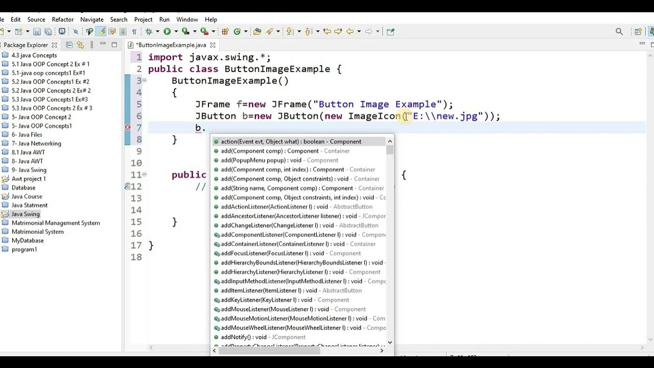 How to add Image on JButton | Swing Java | Lecture # 72 | Learn Programming - YouTube
