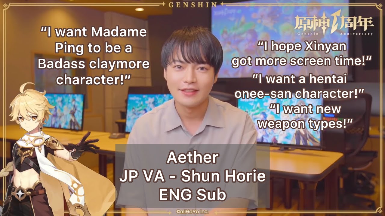 Aether (Male MC) JP VA Shun Horie Interview For Genshin First ...