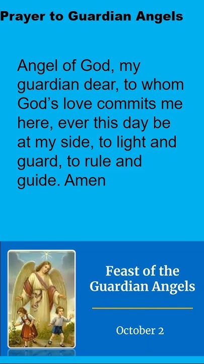prayer to Guardian Angels. Feast 2 nd of October - YouTube