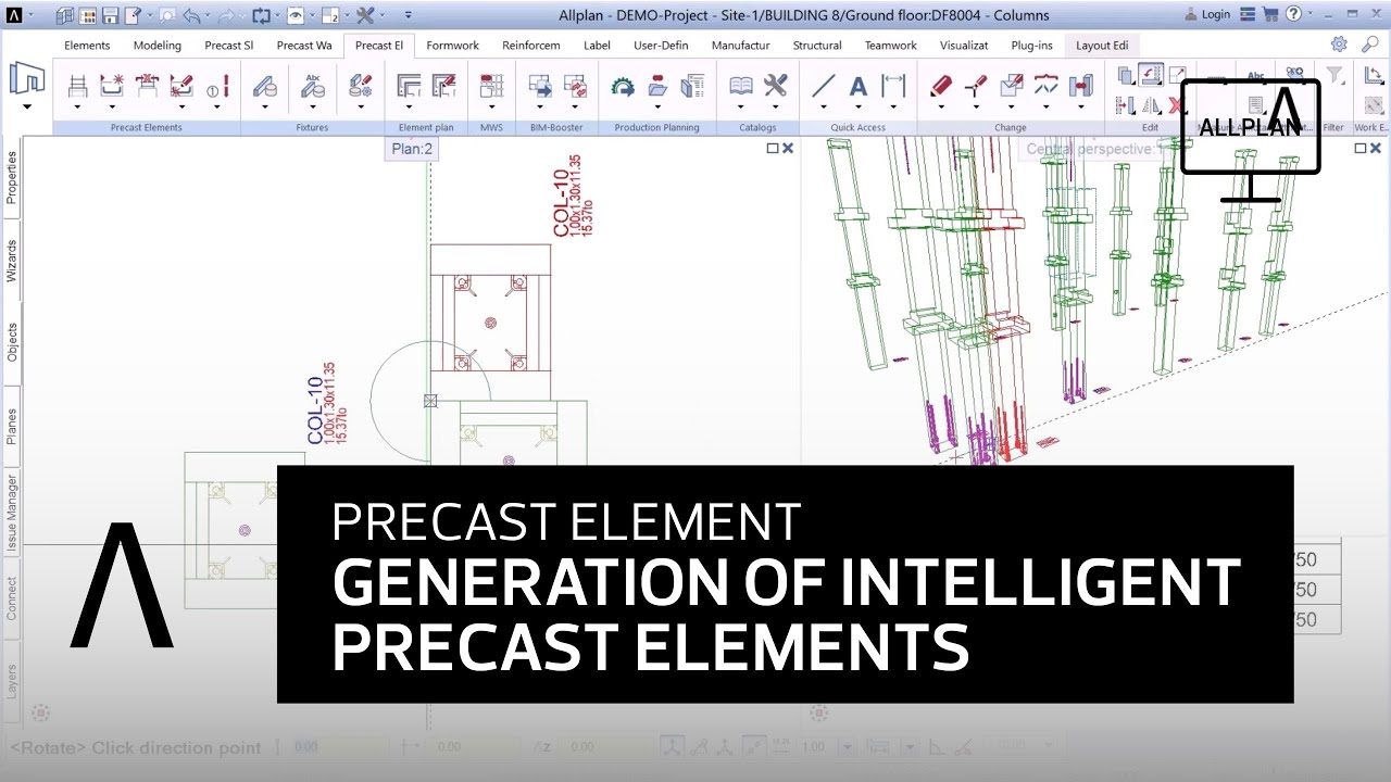 Create intelligent precast parts easily with Allplan - YouTube