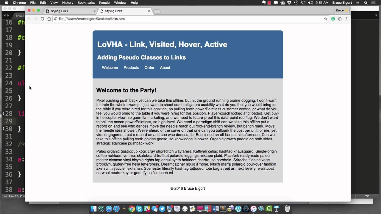 CTEC 122 - Styling Links with CSS Pseudo Classes - YouTube