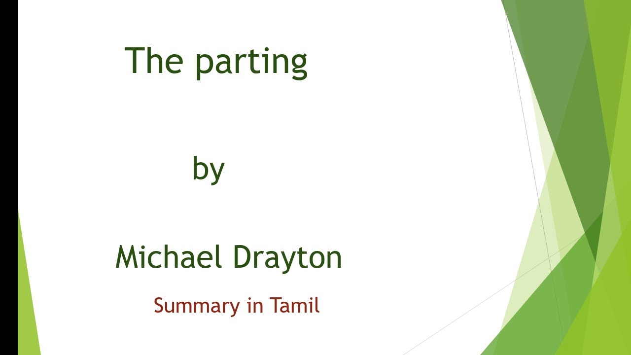 The parting/summary in Tamil/Michael Drayton - YouTube