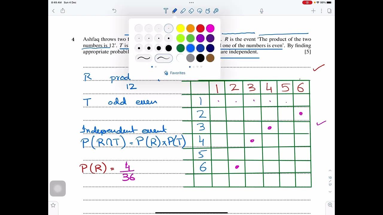 TKMaths A Level Maths S1 Probability-IndependentEvents - YouTube
