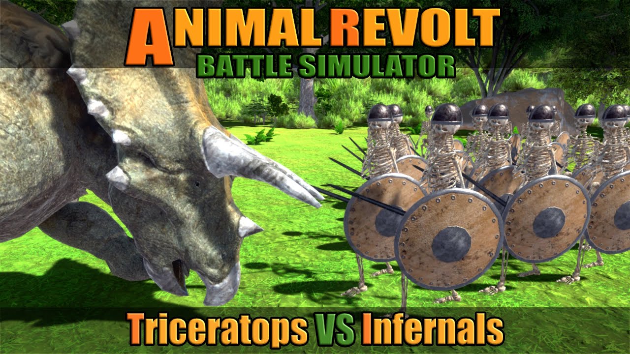 Triceratops vs Infernals - Animal Revolt Battle Simulator - YouTube