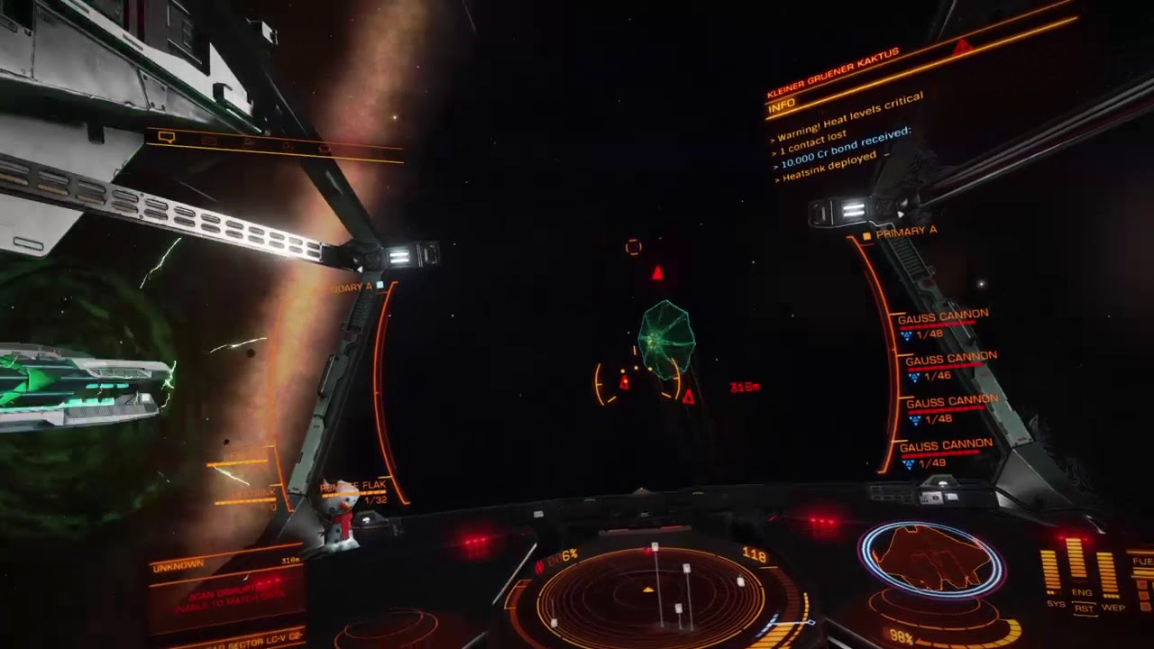 Elite Dangerous: 4x Guardian Gauss Cannon vs Thargoid Scout - YouTube