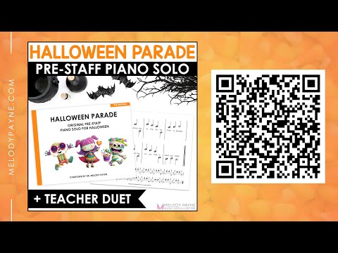 Halloween Parade Pre-Staff Halloween Piano Sheet Music Solo for ...